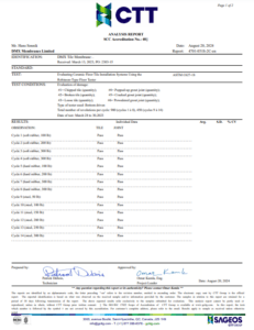 Test Results - DMX Tile Membrane